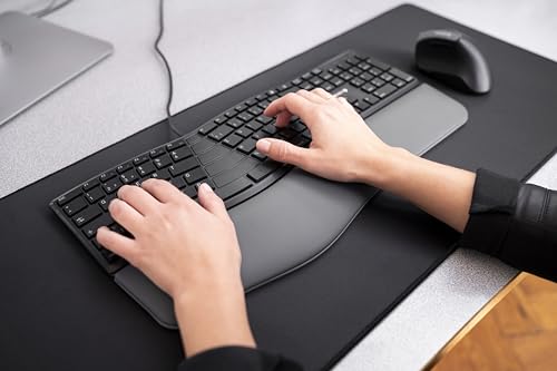 CHERRY KC 4500 Ergo, International Layout, QWERTY Keyboard, Ergonomic Keyboard, with Padded Palm Rest, Wired Keyboard, Black