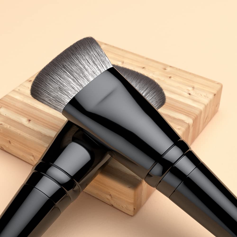 Anmor Flat Contour Brush, Professional Flat Top Detailed Contour Nose Contour Makeup Brush, Perfect for Sharp Lines Contouring Liquid Cream Blender Even Application, Luxurious Cruelty Free Nano-fiber