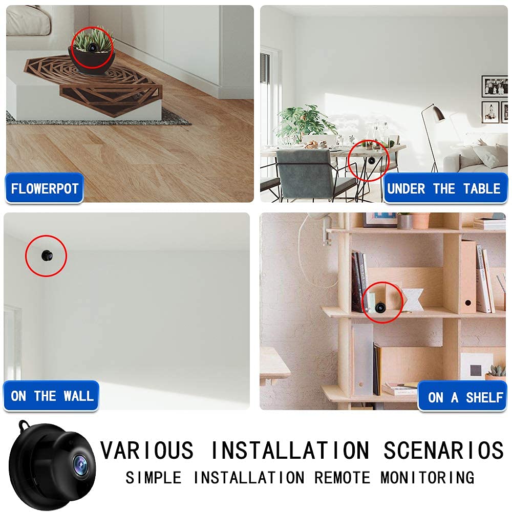AOLANS Mini Camera 1080P Hidden Camera Indoor Home Security Camera Dimmable/Pet Camera/Nanny cam Security Home Monitor 30 Days Free Cloud Storage or Installation 64G Night Vision for iOS/Android