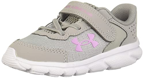 Under Armour Girls' Infant Assert 9 Alternate Closure, Gray Wolf (100)/Pacific Purple, 5K M US