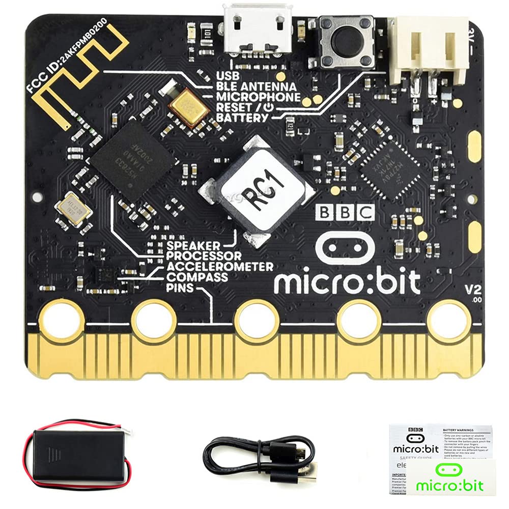 for Micro:bit V2 Go Kit Pocket-Sized BBC Built-in Speaker and Microphone Upgraded Processor ARM Cortex-M4 2.4G Radio/BLE Bluetooth 5.0 Touch Sensitive Logo @XYGStudy