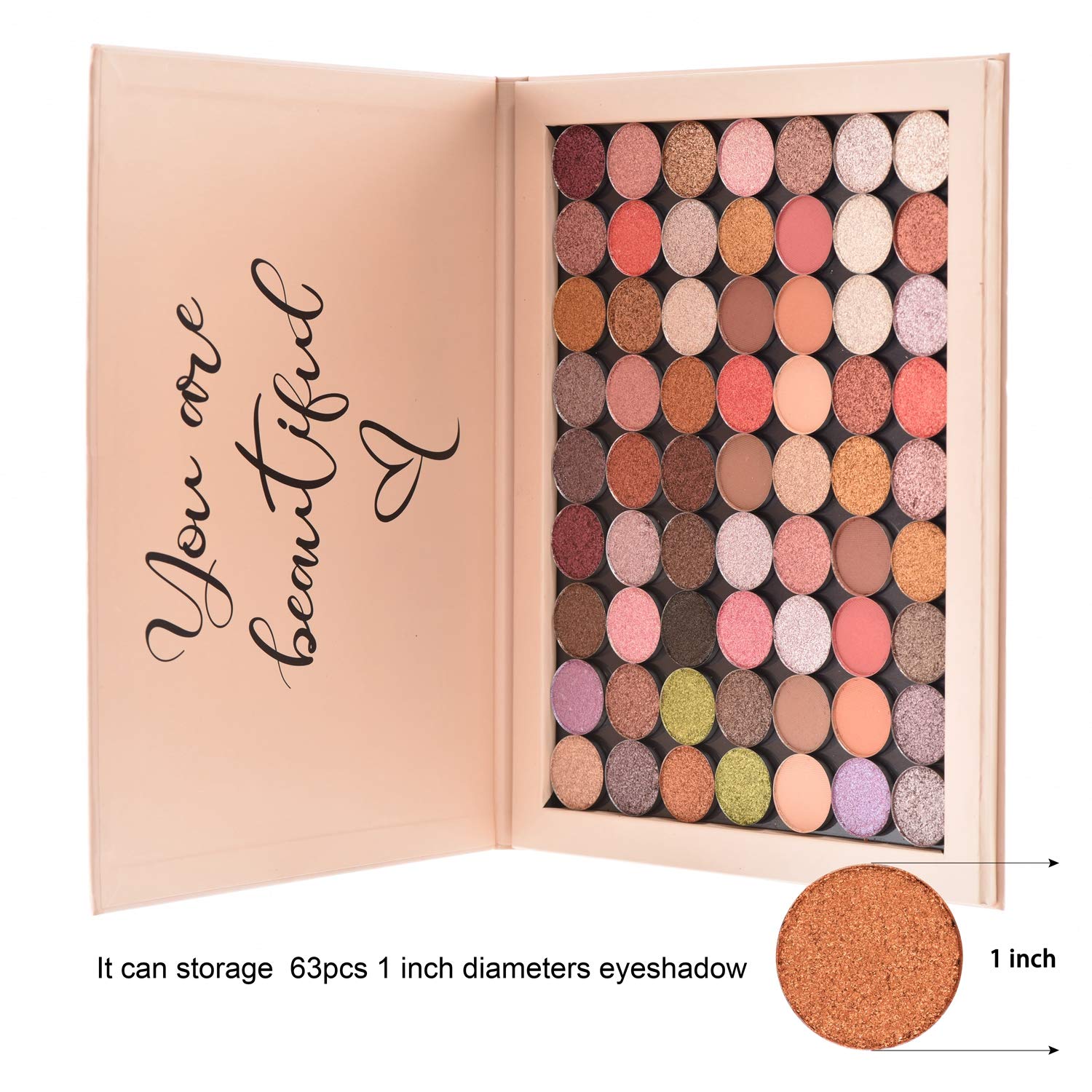 Allwon Extra Large Magnetic Palette Empty Makeup Palette for Eyeshadow Lipstick Blush Powder (Heart shape)