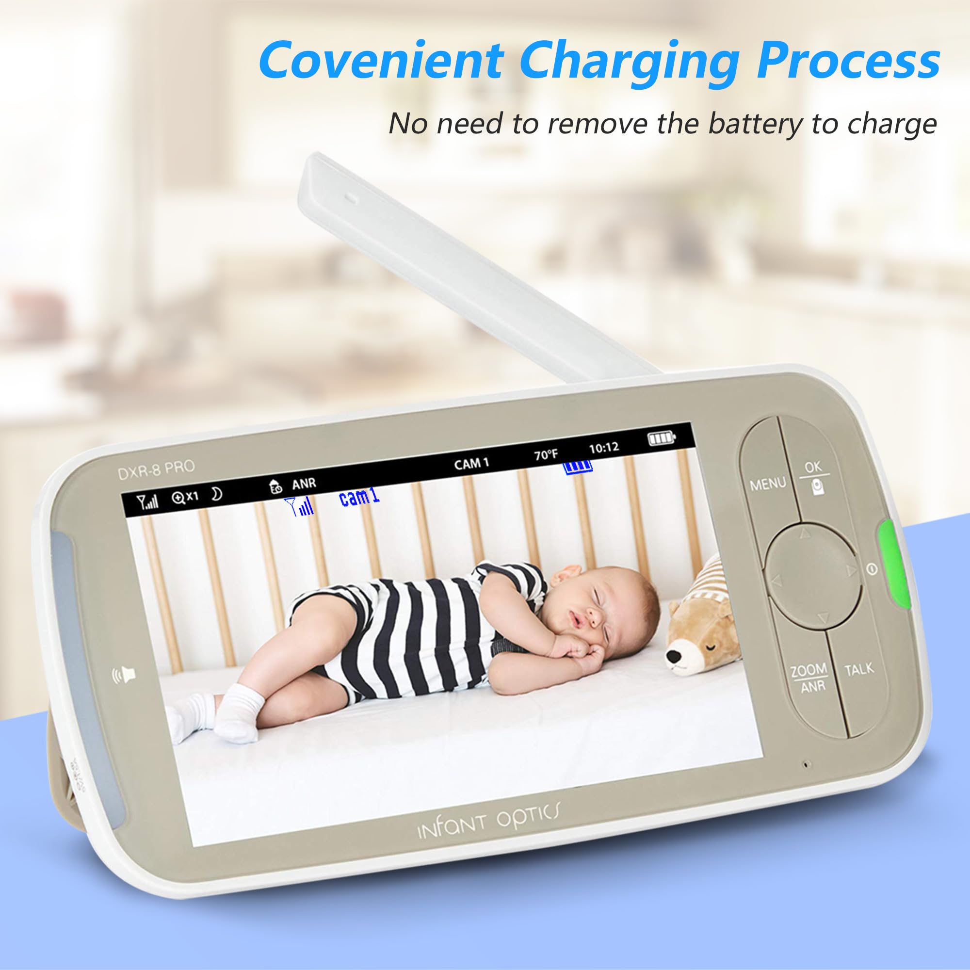 10000mAh Replacement Battery Mount Holder for Infant Optics DXR-8 PRO Monitor
