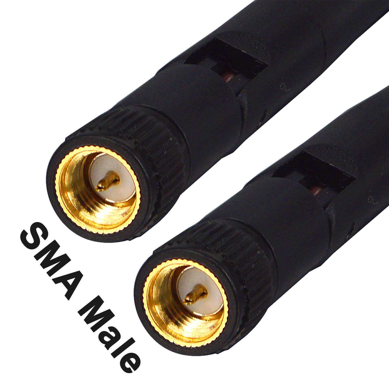 Kaunosta SMA WiFi Antenna Aerial External Omnidirectional Antenna 3db with 50CM IPX1.13 to SMA Female Pigtail Extension Cable for Computer Wireless Network Card Security IP Camera 4PCS