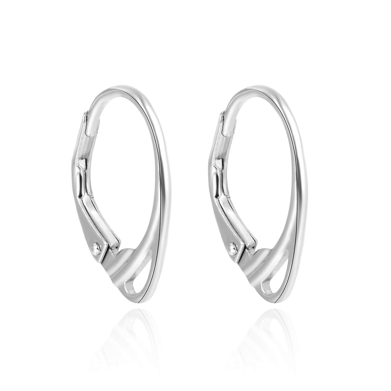 10pcs Adabele Authentic 925 Sterling Silver Leverback Earring Hooks 23mm Oval Tarnish Resistant Rhodium Plated Earrings Jewelry Making Findings SS15-3