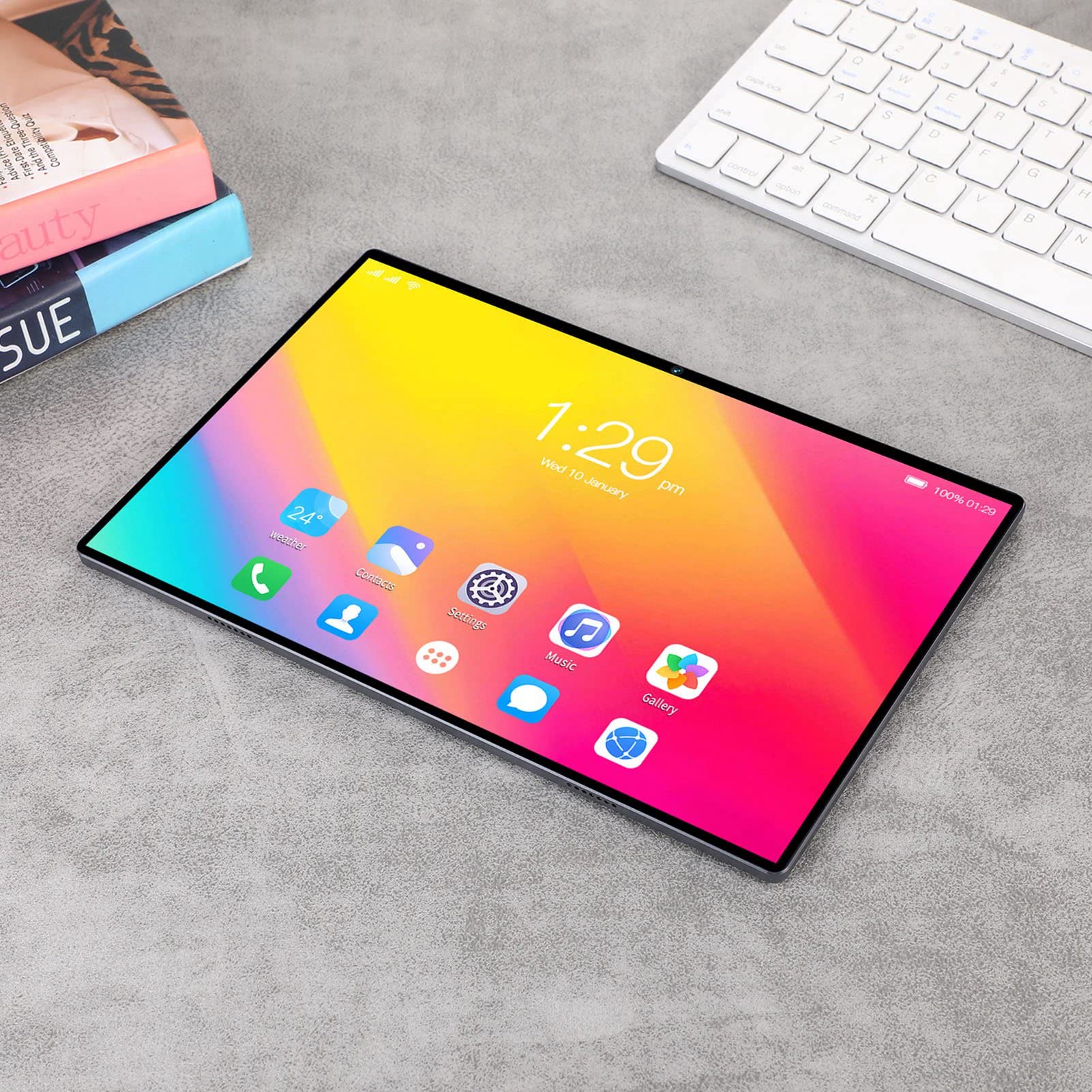 10in 6GB 128GB WiFi Android 11 Tablet, Slim Metal Design, 1920x1200 IPS Clear Display, Dual Speakers, 8800mAh Long Lasting Battery, 8 Front 20 MP Rear Camera, Silver Grey(US)