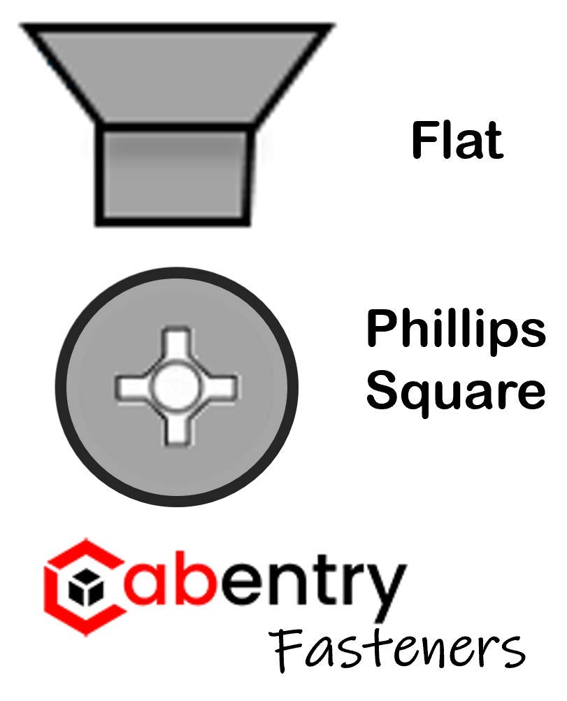 Cabentry Brand | Wood Screws | Flat Head | Phillips Square Drive | #6 | 5/8 Inch | Deep Thread | Sharp Point | Black Phospate Finish | 1000 Pack
