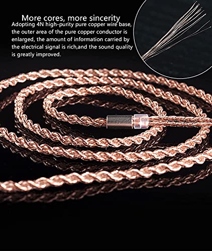 KBEAR 2pin IEM Cable with Mic 4-Core Pure Copper HiFi Earphone Wired Detachable Upgrade Cable with 3.5mm Plug for ES4 ZST ZSN ZS3 ZSR C10 C04 CA4 AS10 ZS10 C12 C16 KS1 KS2 Robin