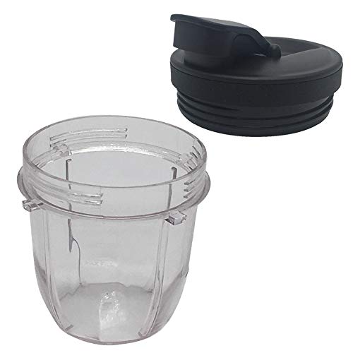 2 Replacement 350ML(12oz) Cup Mug Cups With Spout Lids, Compatible with Ninja Foodi Blender & Processor CO351B, SS100, SS101, SS101C, SS101TGT, SS300, SS300C, SS351, SS351C, SS351TGT,SS400, SS401