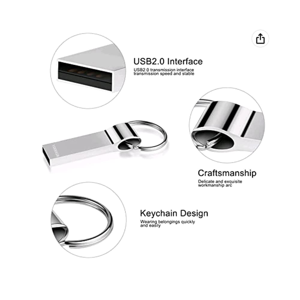 1000G USB 3.0 Flash Drive Metal Memory Stick Portable USB Drive Waterproof Thumb Drive
