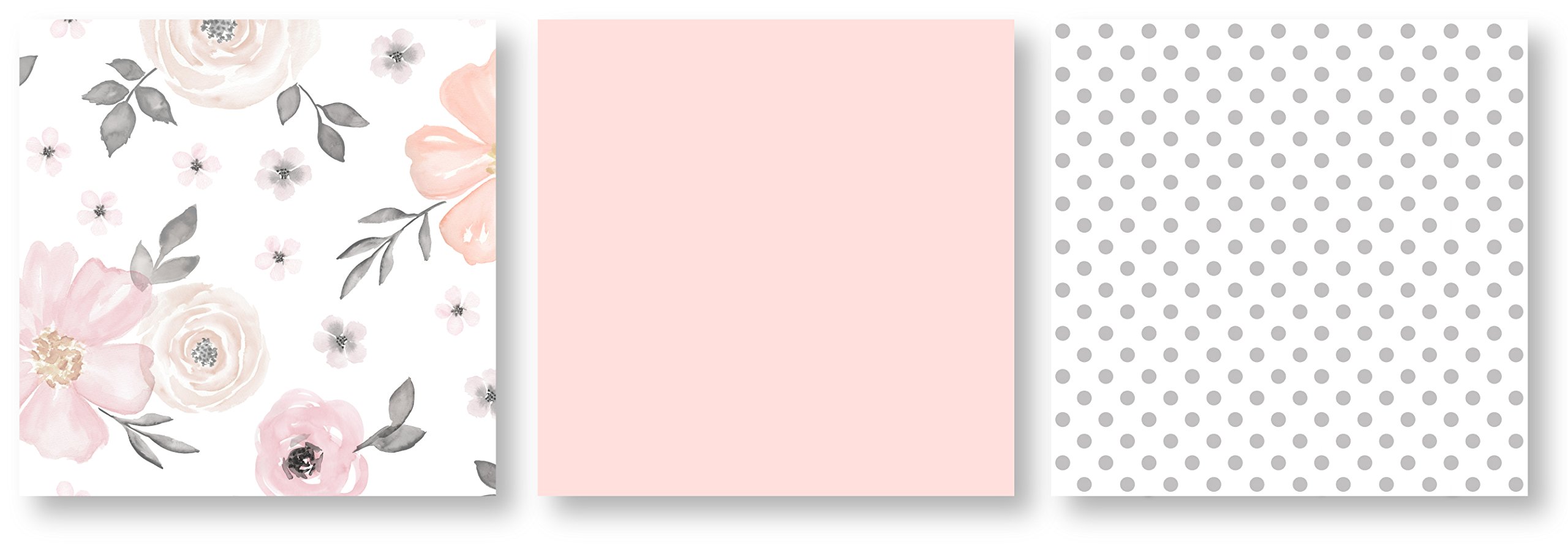 11 pc. Blush Pink, Grey and White Watercolor Floral Baby Girl Crib Bedding Set by Sweet Jojo Designs - Rose Flower Polka Dot