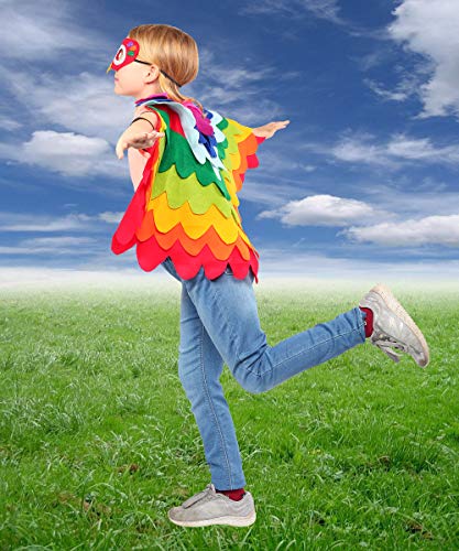 Dress Up America Parrot Costume - Cute, Fun, Flying Parrot Costume for Kids (Toddler 4/Small 4-6)