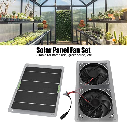 100W Solar Powered Fan Kit, 3000Rpm Dual Exhaust Fan Efficient Solar Fans with Solar Panel, Waterproof Ventilation Fan for Home, Greenhouse, RV, Chicken Coop
