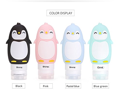 ZOESON Leak Proof Travel Bottles, 3oz Silicone Portable Toiletry Containers for Cosmetics Shampoo Lotion (4pcs/pack)