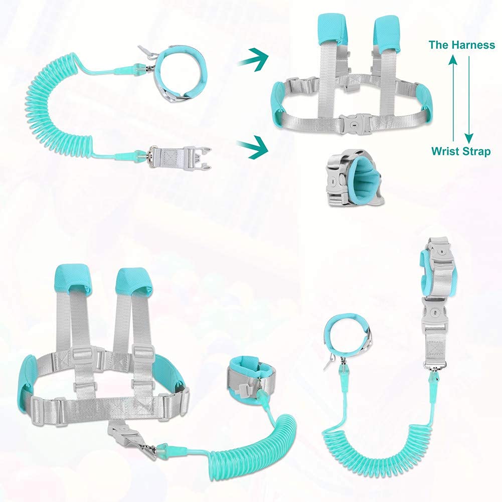 Anti Lost Toddler Leash with Backpack Harness and Wrist Link for Child Safety Wristband Leash Keep Your Runner Close and Safe in Crowd Public Events.