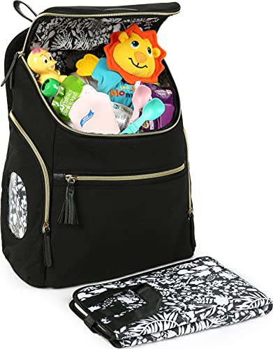 Dabney Lee Unisex Baby Fiona Backpack Diaper Bag, Black