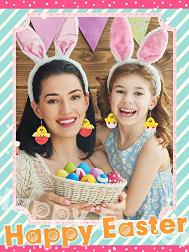 10 Pairs Easter Beaded Earrings for Women Bohemian Statement Handmade Beaded Drop Earrings Bunny Bead Dangle Earrings (Cute Style)