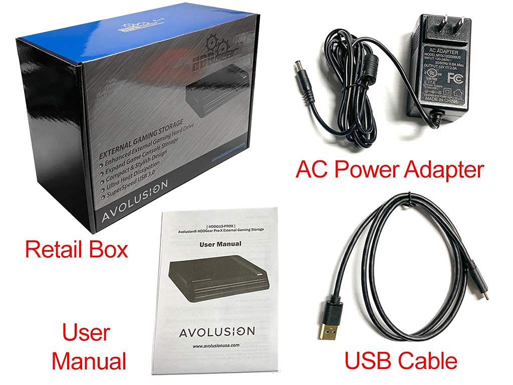 Avolusion HDDGear Pro X 4TB USB 3.0 External Gaming Hard Drive (Pre-formatted for PS4 Pro, Slim, Original) (Renewed)