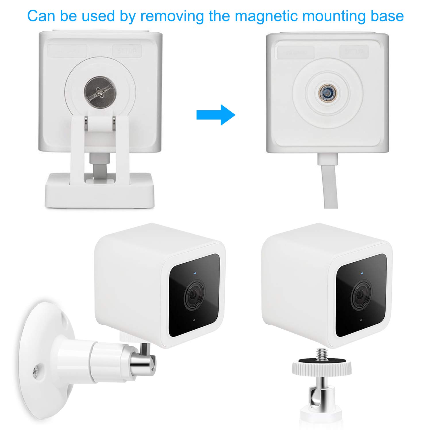 MENEEA for Wyze Cam v3/Pro,for Wyze Cam Outdoor,for Wyze Cam Pan V2,for Wyze Cam Pan Wall Mount, Adjustable Indoor and Outdoor 360 Degree Swivel Ceiling Mount Bracket for Security Camera (2 Pack)