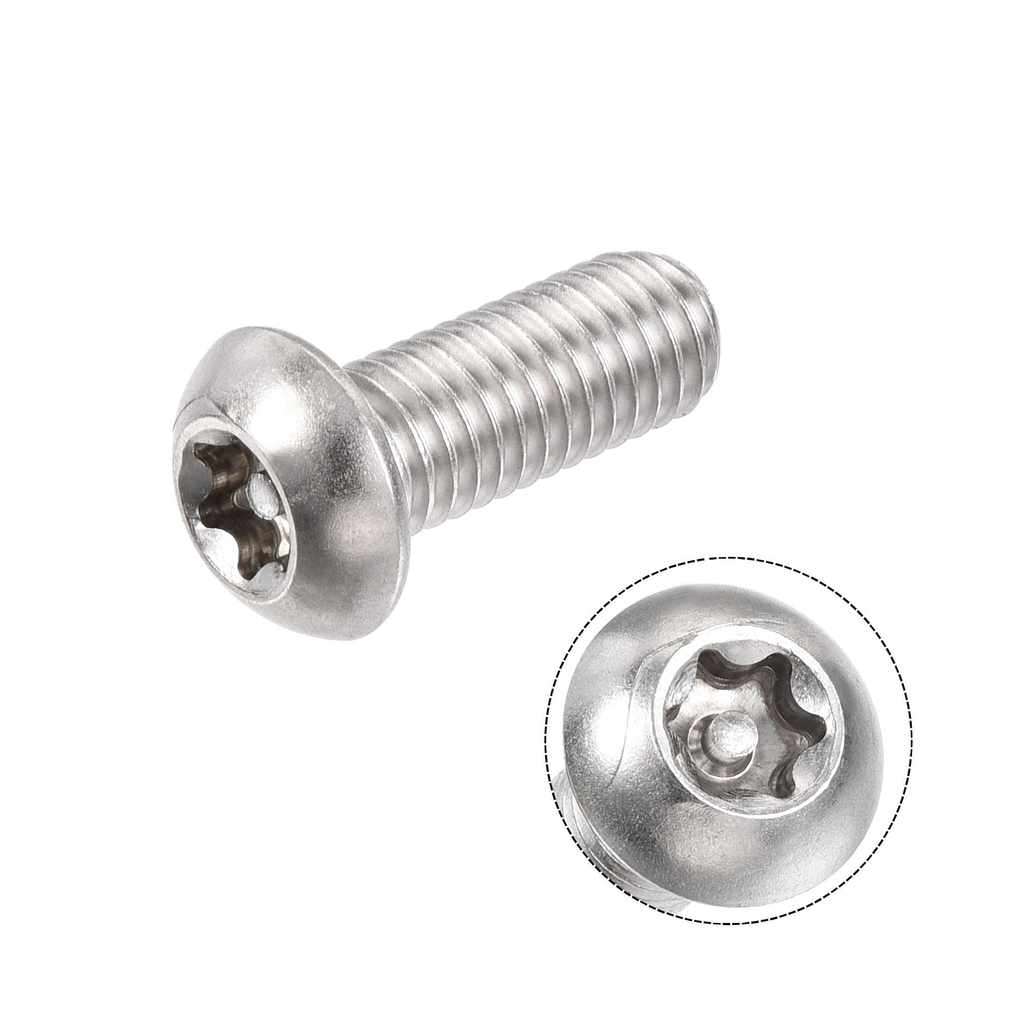 uxcell M8x20mm Torx Security Machine Screw, 10pcs Pan Head Screws Inside Column, 304 Stainless Steel Fasteners Bolts