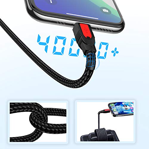 Ofuca iPhone Charger Cable 10FT, 3Pack 10FT/3M Lightning Cable Durable Nylon Braided Fast iPhone Charging Cable Cord Compatible with iPhone 11 Pro Max XS XR X 8 7 6 Plus 5, iPad, iOS