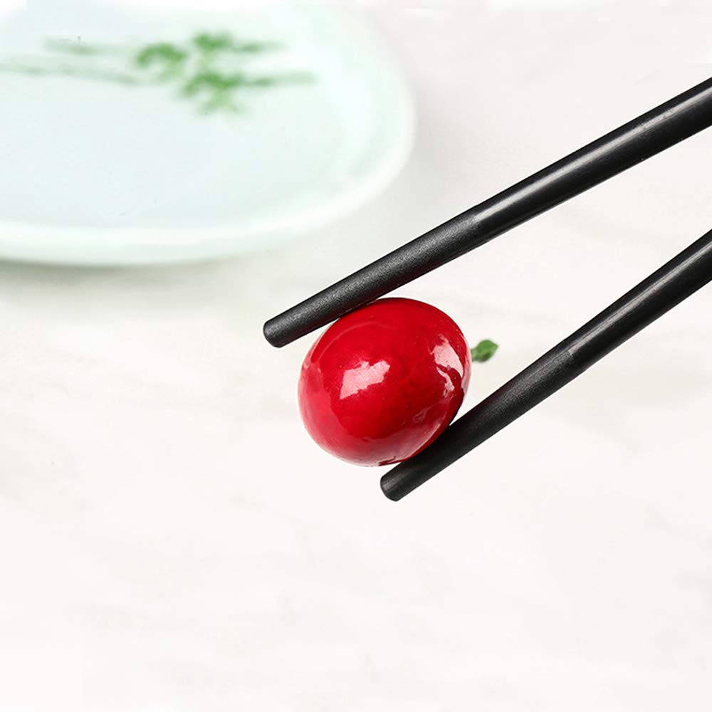 10 Pairs Fiberglass Chopsticks, Reusable Chopsticks and Dishwasher Safe, 9 1/2 Inches - Clover,Silver