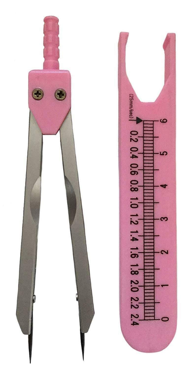A2ZSCILAB Deluxe EKG ECG Nurse or Doctor Caliper for Measuring Electrocardiographs (Pink)