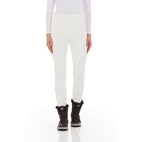 Arctic Quest Women's Snow Ski Pants Water Resistant Softshell Insulated Skinny Fit Pants Snowboarding Hiking Winter Outdoor, Vanilla, Small