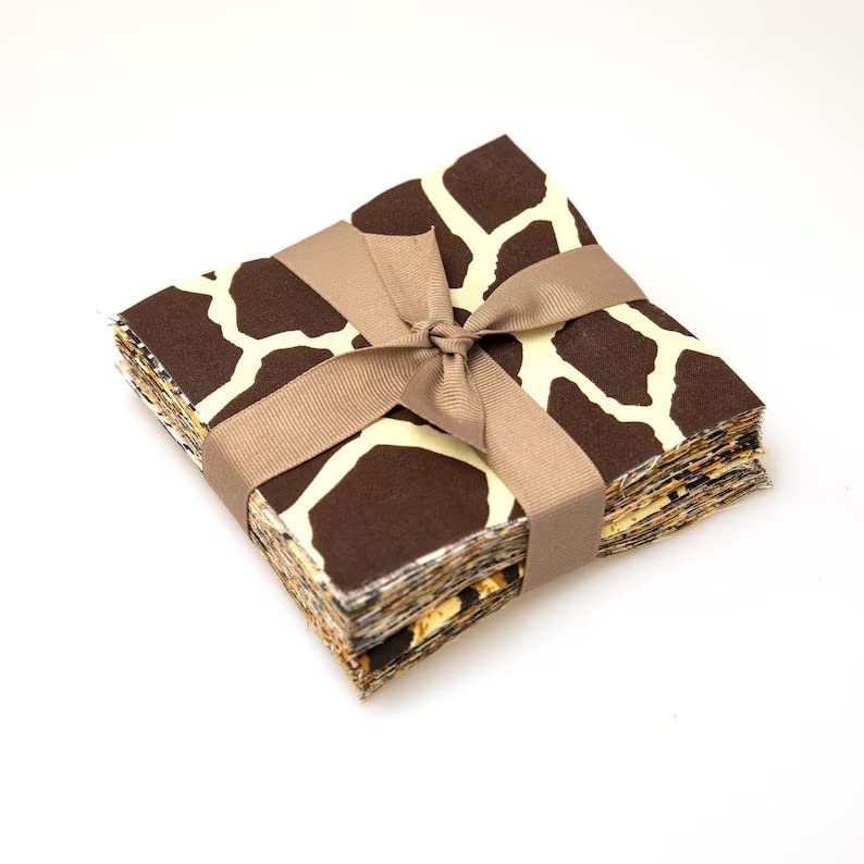 102 Strips Fabric Cute, Beautiful Wild Thing Animal Skin Prints pre Cut Charm Pack 5" Squares, Cute 100% Cotton Fabric Quilt
