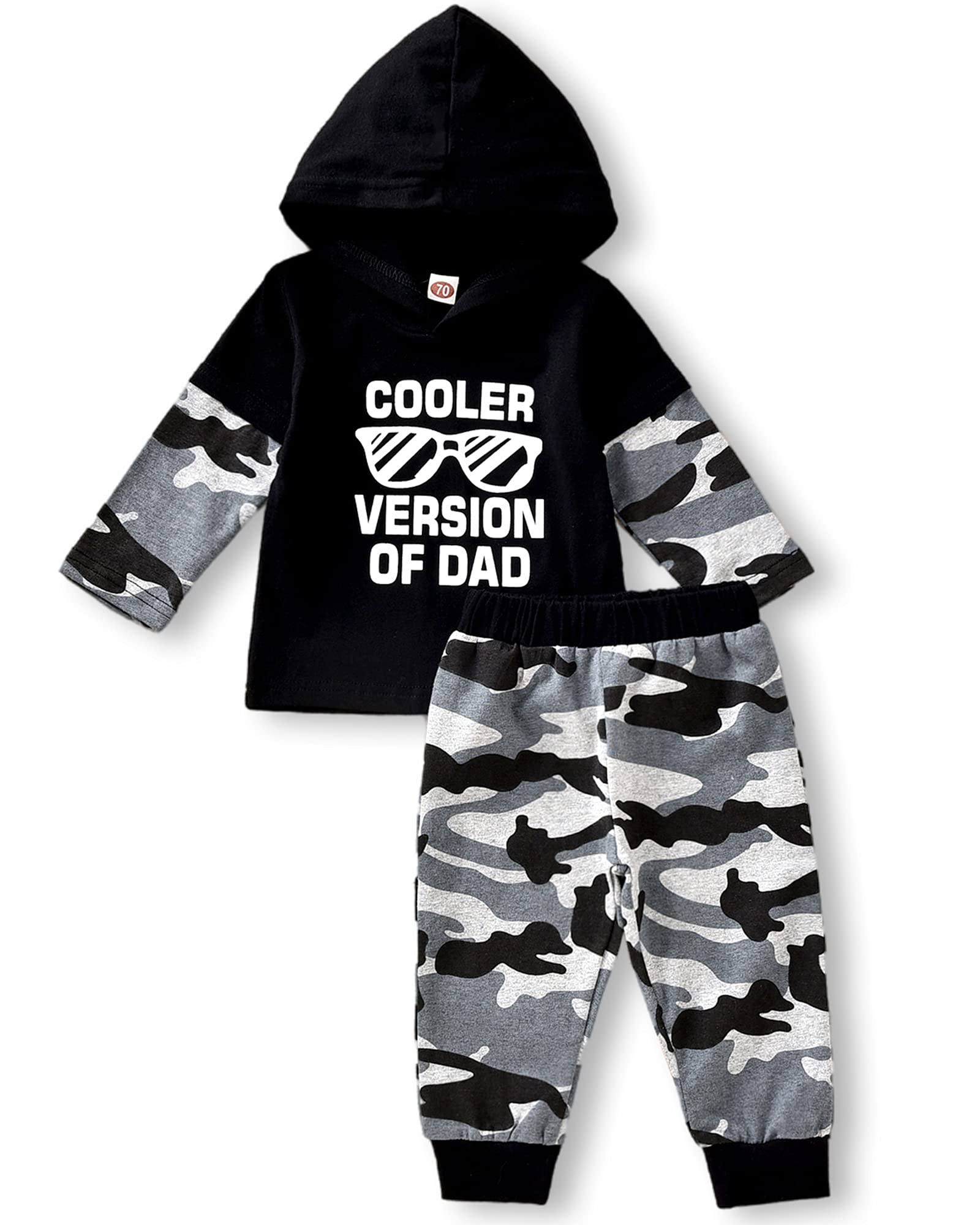 Aalizzwell Toddler Baby Boys Hoodie Sweatshirt Outfits Fall Spring Winter Sweatsuits Clothes Sets (Black, 18-24 Months)
