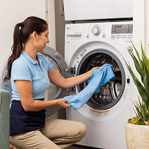 16" x 16" Economy All Purpose Microfiber Towels - 50 Pack - Reusable Wash Cloths, Dust, Kitchen, Car, Shop Rags for Cleaning (Blue)
