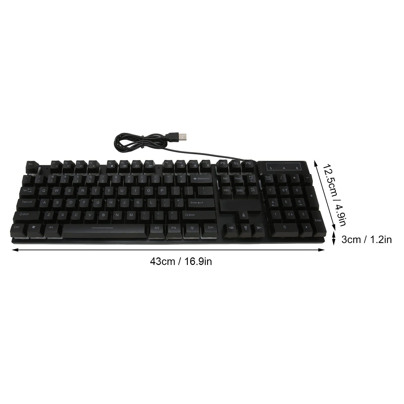 104 Keys Wired Gaming Keyboard, RGB Backlight USB Laptop Mechanical Keyboard for Home, Office, Ergonomic Wired PC Mechanical Keyboard for Work, Gaming(H600 Black)
