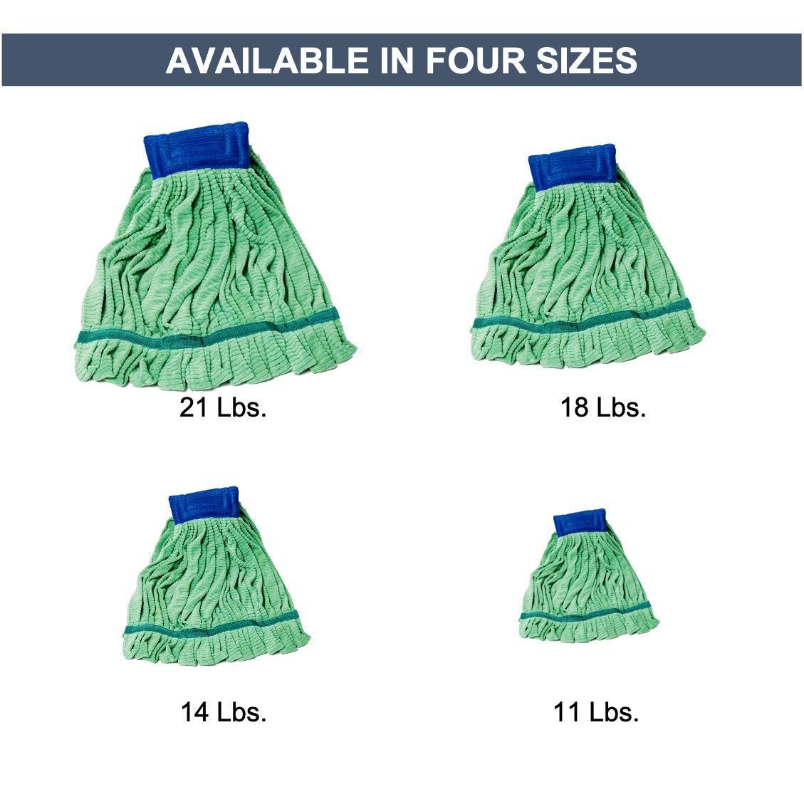 Arkwright Microfiber Tube Mop Head Replacement - (Bulk Case of 12) Heavy Duty, Lint Free, Super Absorbent & Bleach-Safe, Janitorial Essential for Commercial & Industrial Floor Cleaning, 14 oz, Green