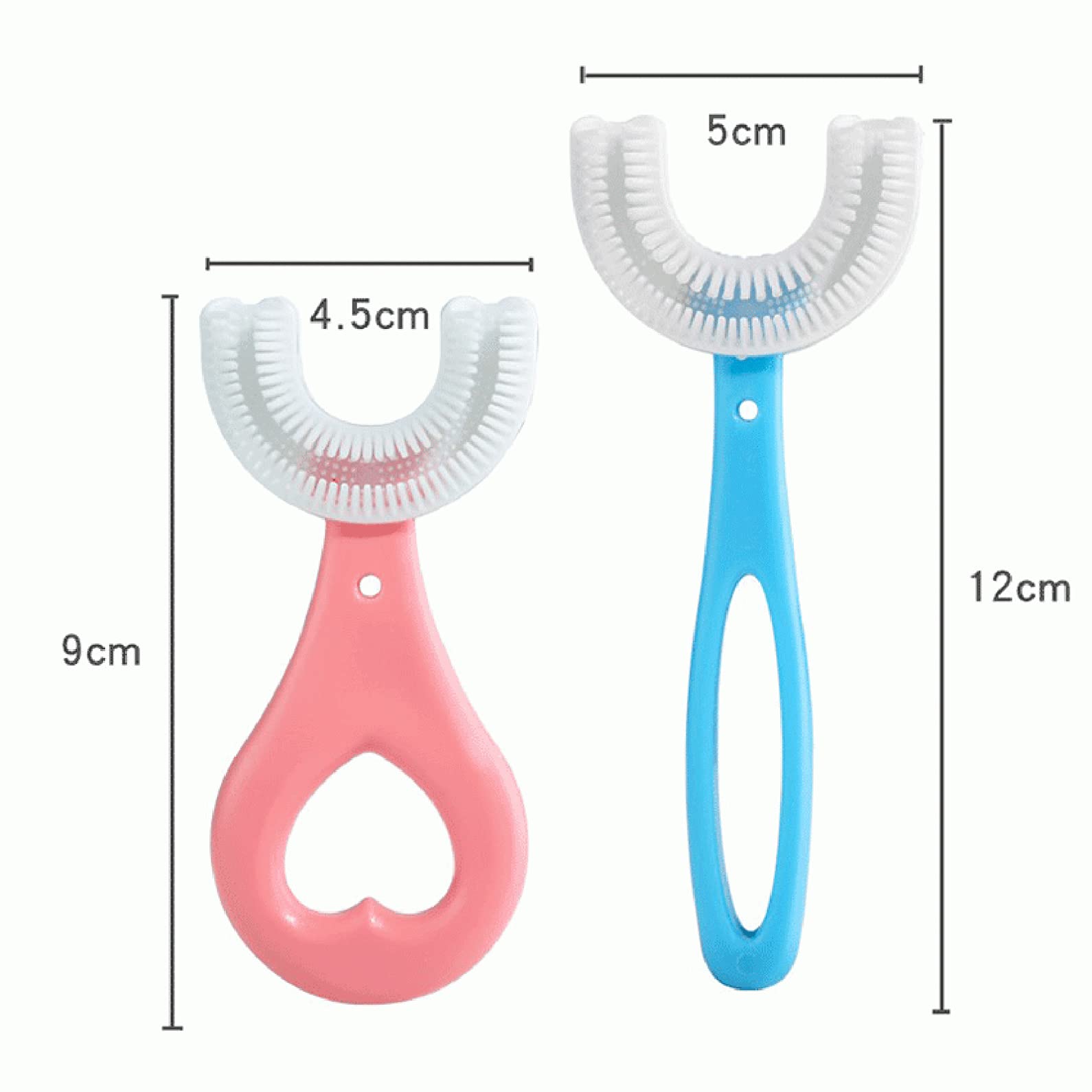 Dirk41 Kids Toothbrushes ,All Rounded Children U Shape Toothbrush, 2/4PCS U-Shaped Toothbrush for Kids, Kids U Shaped Toothbrush, Rounded Children U Shape Toothbrush, 360° Oral (Multicolor, 4)