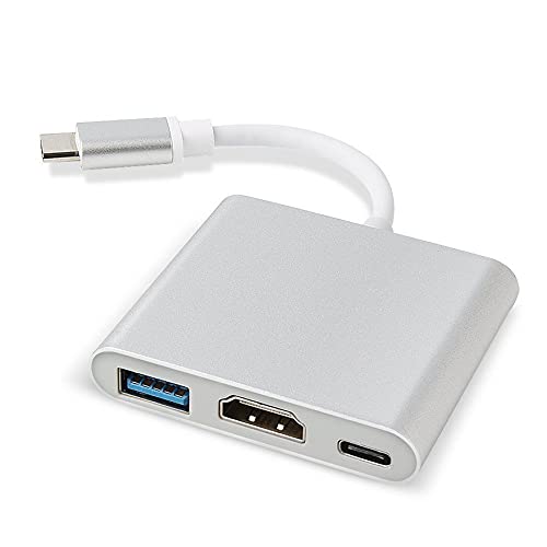 ANDROSET 3 in 1 USB 3.0 hub Type c USB c to 1080p 4k hdmi+USB Adapter with PD Charging Port