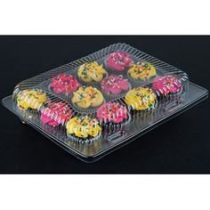 12 Compartment plastic Cupcake Boxes 12 Cavity Cupcake Container,12 Cupcake Container Cupcake Box, 12 Compartment Cupcake Containers disposable dozen cupcake containers (10 12 Pack Cupcake Containers