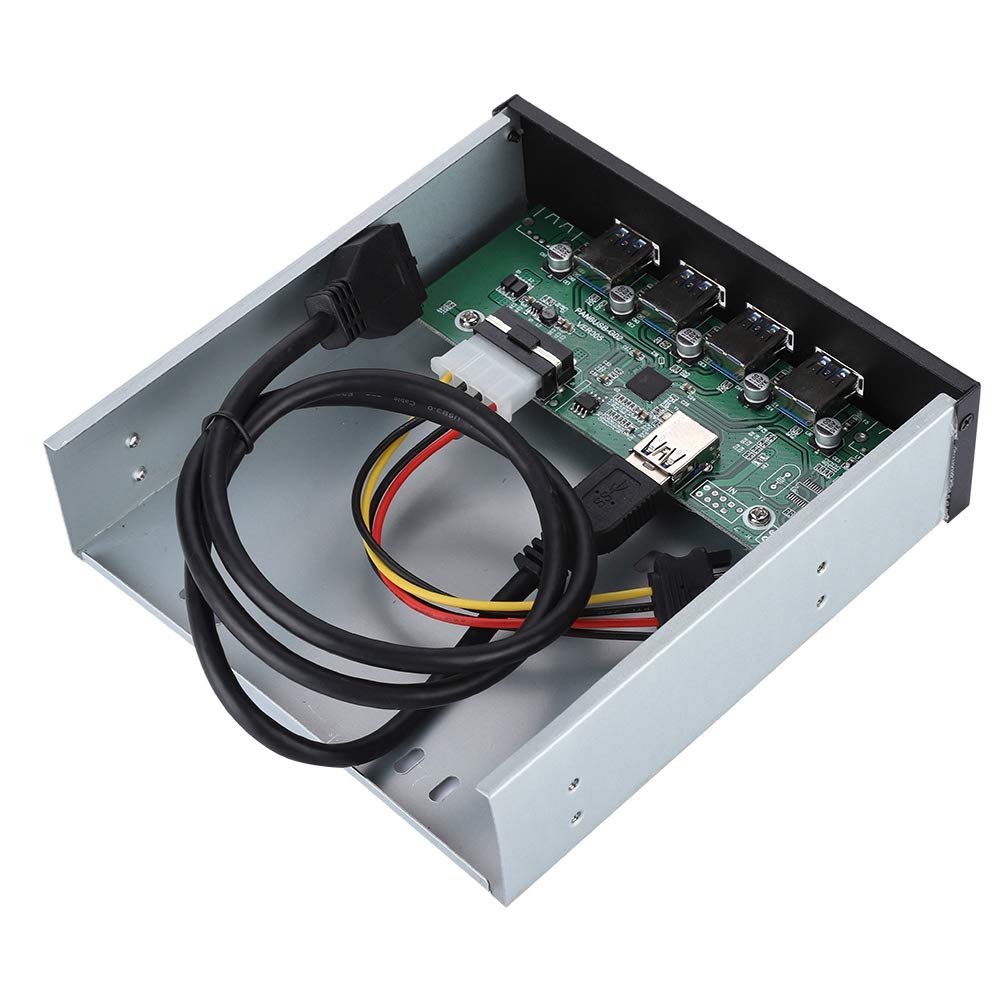 5.25 Inch 4 Port USB 3.0 Front Panel 5.25 Inch 19Pin to USB3.0 CD Driver 4 Port Hub Front Panel CD ROM Expansion Mobile Rack with SATA Cable