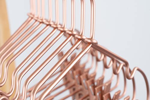 Koobay Metal Hangers Baby Clothes 12.5" Rose Gold Clips Hanger Children Kids Pants Hanger Display and Storage (30)