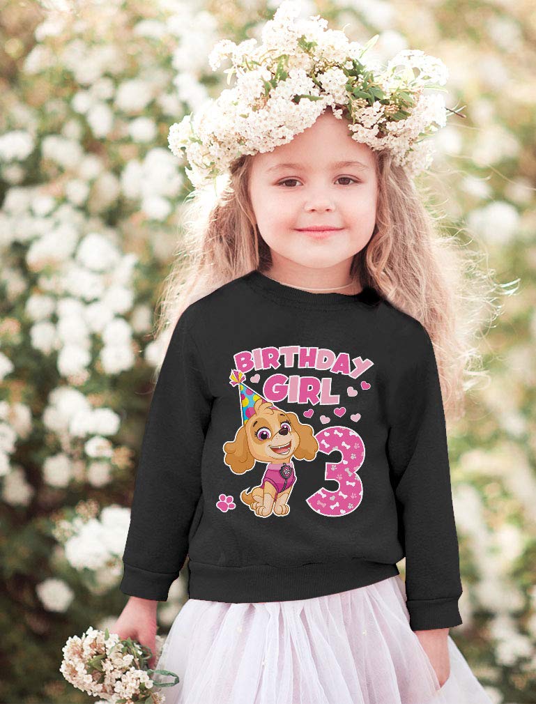 Birthday Girl Paw Patrol Skye 3rd Birthday Toddler Kids Sweatshirt 3T Black