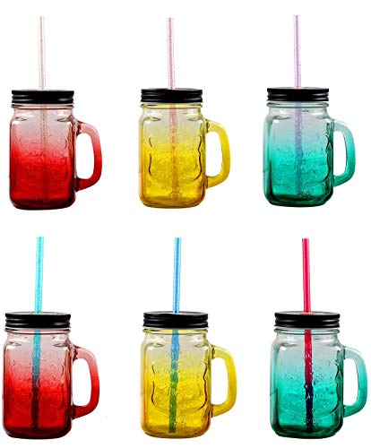 12 Pieces Reusable Plastic Straws Fit for Mason Jars, Tumblers, 9 Inches Glitter Sparkle Unbreakable Drinking Straw with 1 Cleaning Brush, BPA Free and Eco-friendly