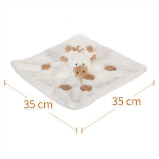 Apricot Lamb Luxury Snuggle Plush Cute White Giraffe Infant Stuffed Animals Security Blanket Nursery Character Blanket (White Giraffe, 14 Inches)
