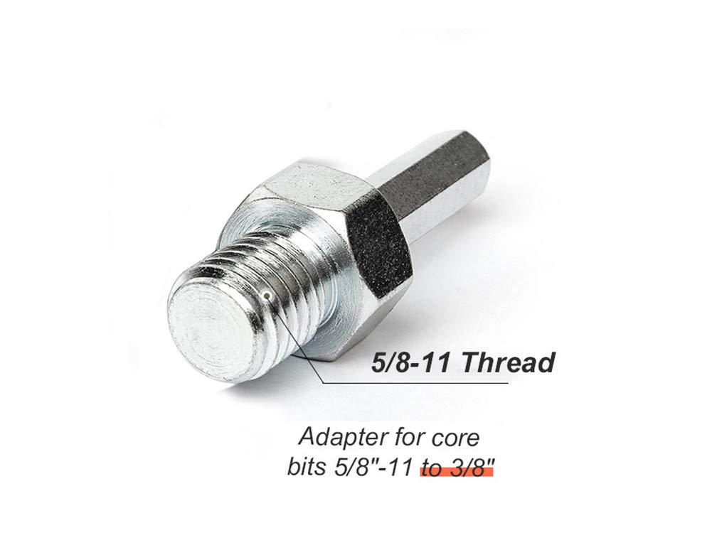 5/8-11" Drill Adapter to 3/8" Hexagon Shank for Core Drill Bit/Backer Pad