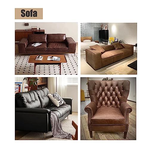 100cm x 140cm (39 x 54 Inch) Soft Leather Fabric - Faux Leather Fabric -1mm Thick for Upholstery - DIY Crafts - Dark Brown Crazy Horse Distress