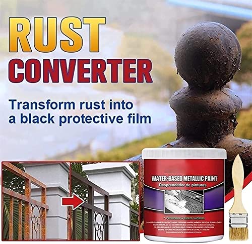 100ML Water-Based Metal Rust Remover,Multi-Functional Car Metallic Paint Anti-Rust Chassis Universal Rust Converter Gel Car Rust Remover for Car SUV Truck Car Chassis Derusting, Brush Included (2 Pcs)