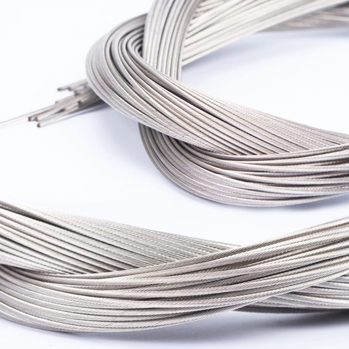 10 Pcs Stainless Steel Shifter Cable Bike Derailleur Cable Shifter Cables, 2M Length Replaceable Derailleur Cables Stainless Steel MTB Shifter Cable Set