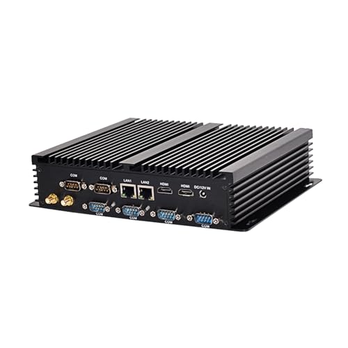 HUNSN Fanless Industrial PC, Mini Computer, Core I7 4500U 4510U 4578U, Windows 11 / Linux Ubuntu, IM04, 2 x HDMI, 2 x LAN, 6 x COM, 4 x USB3.0, 4 x USB2.0, 8G RAM, 512G SSD, 1TB HDD