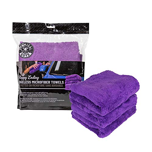 Chemical Guys MIC34803 Happy Ending Ultra Plush Edgeless Microfiber Towel, Purple (16" x 16")