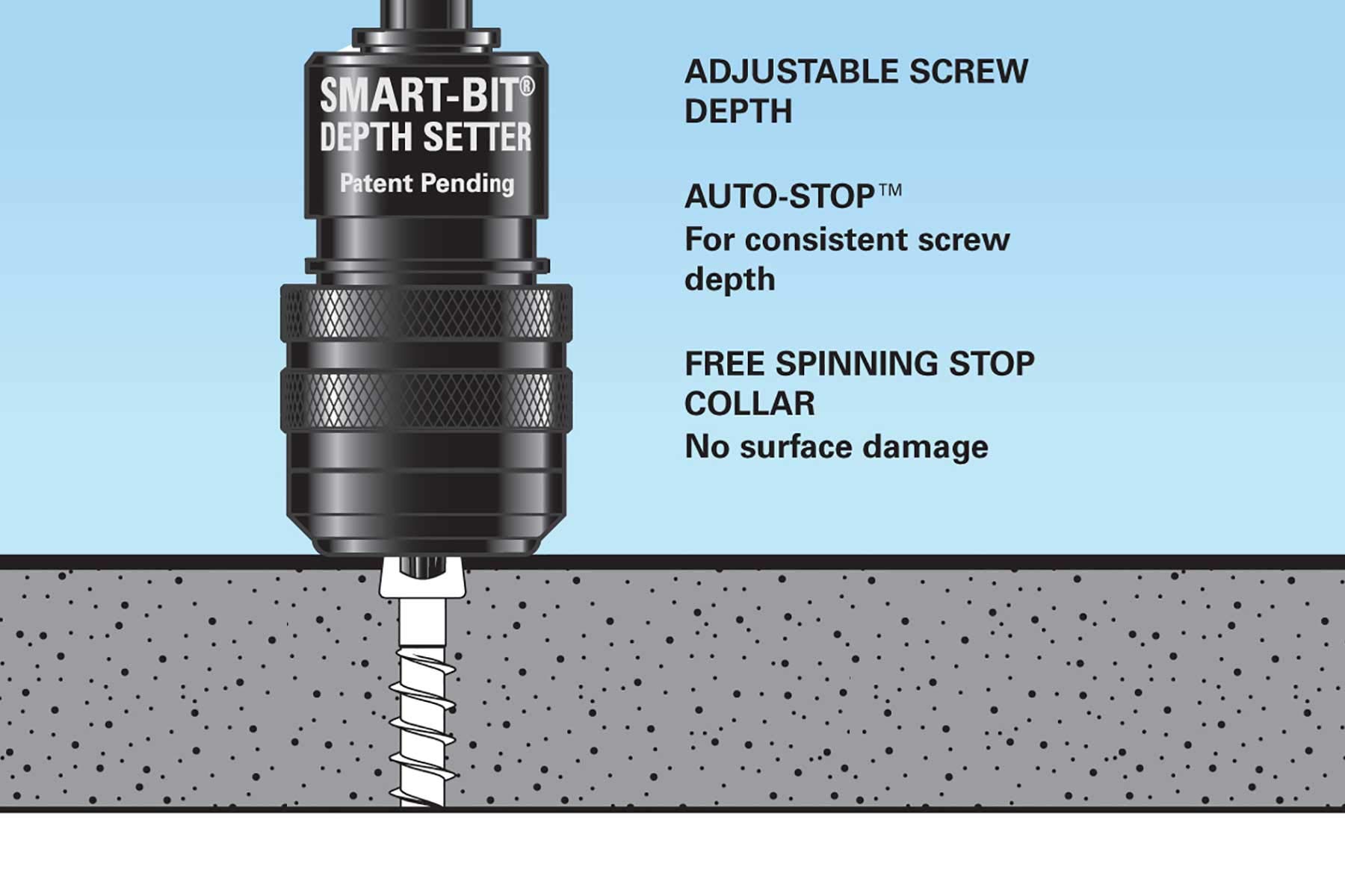 Smart Bit Deck Screw Driver w/Depth Setter #7
