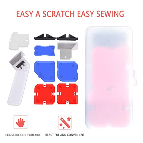 11 Piece Set ,Professional Caulking Tool Kit with Sealant Finishing Tools,Easy Silicone Caulking with Guides,Caulk Removal Tools and Fill Removal Tool Silicone Fill