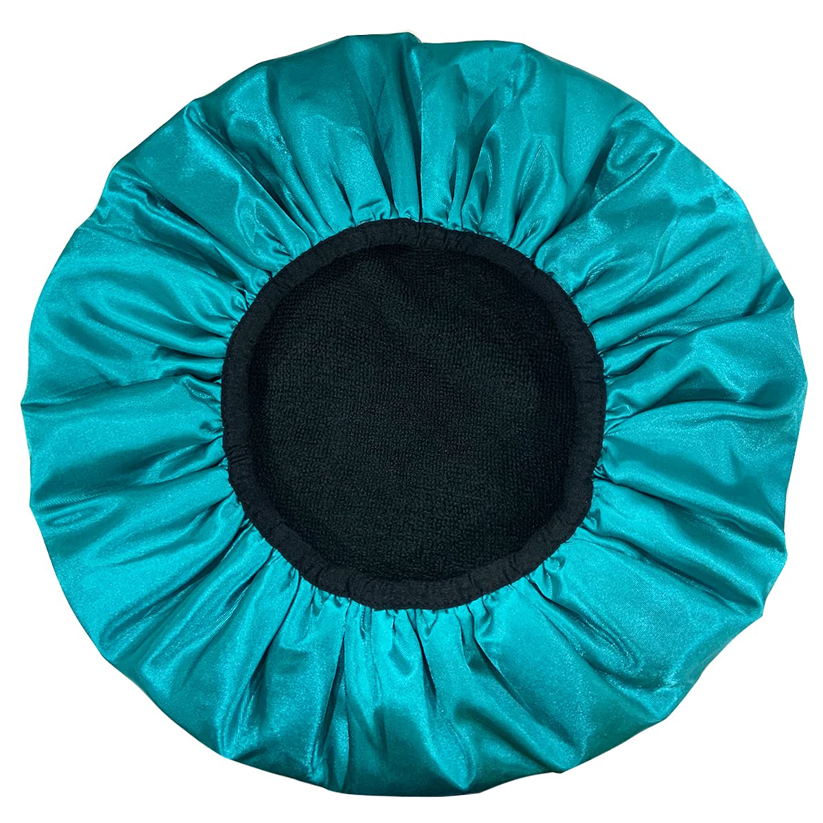 Aquior Shower Cap,Extra Large Triple Layer Bathing Cap with Dry Hair Function for Women Microfiber Terry Cloth Silky Satin 100% Waterproof Reusable Long Hair Bath Caps (Green)